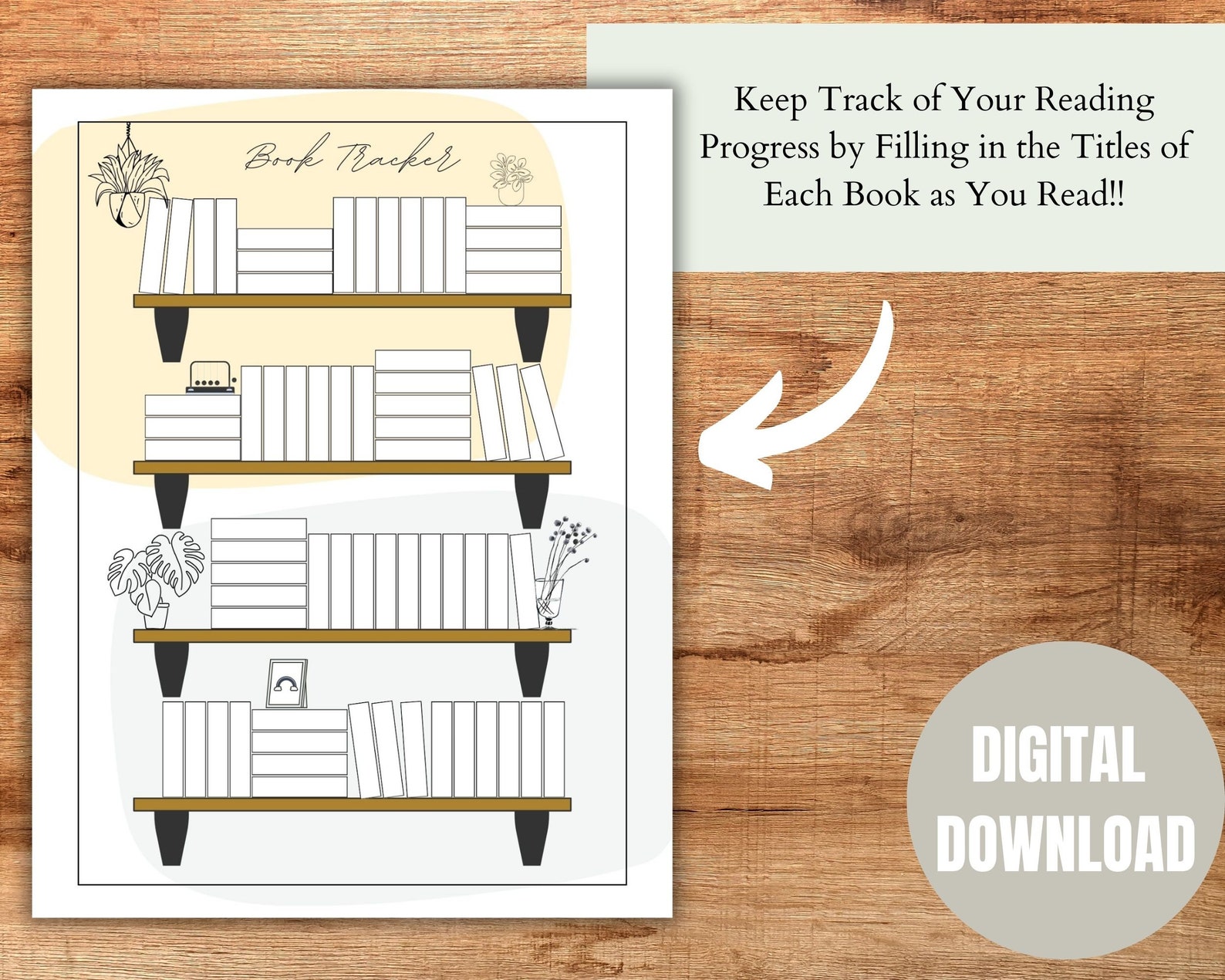 Reading Log and Journal, Downloadable and Printable Digital Reading ...