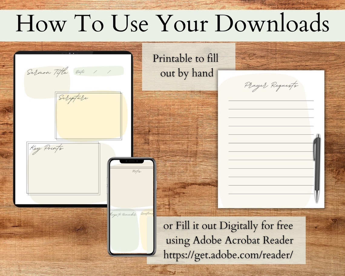 Printable Church Notes|| Sermon Notes and Prayer Requests Printable ...
