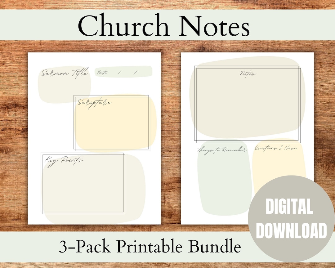 Printable Church Notes|| Sermon Notes and Prayer Requests Printable ...