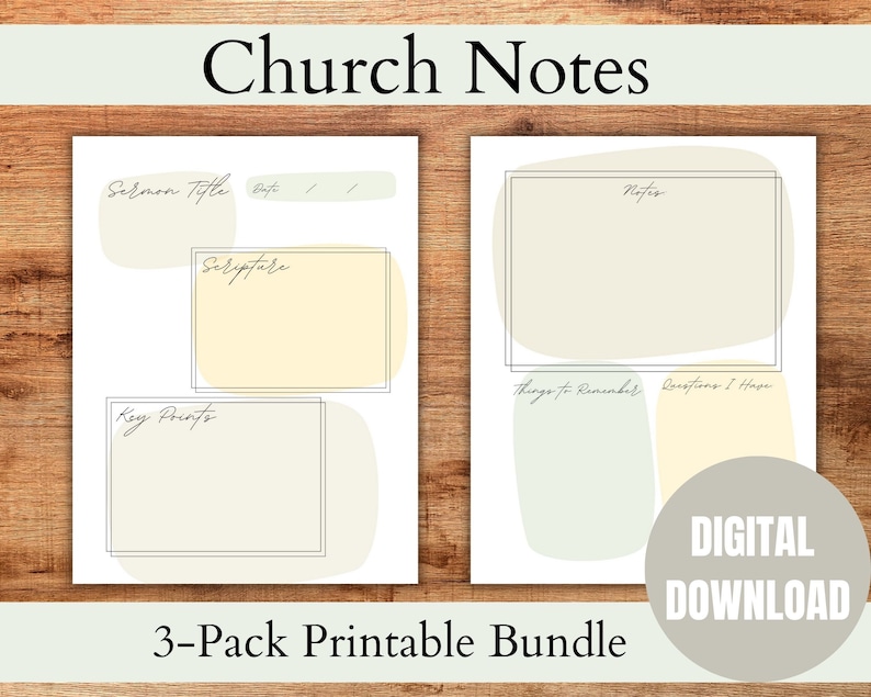 Printable Church Notes|| Sermon Notes and Prayer Requests Printable ...