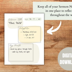 Printable Church Notes|| Sermon Notes and Prayer Requests Printable ...