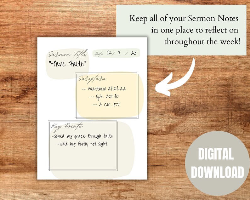 Printable Church Notes|| Sermon Notes and Prayer Requests Printable ...