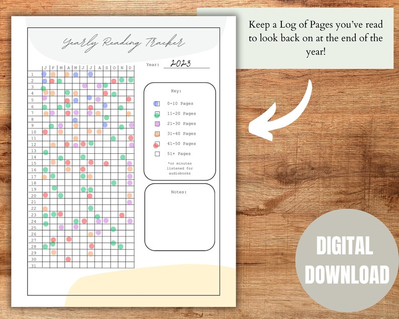 Reading Log and Journal, Downloadable and Printable Digital Reading ...