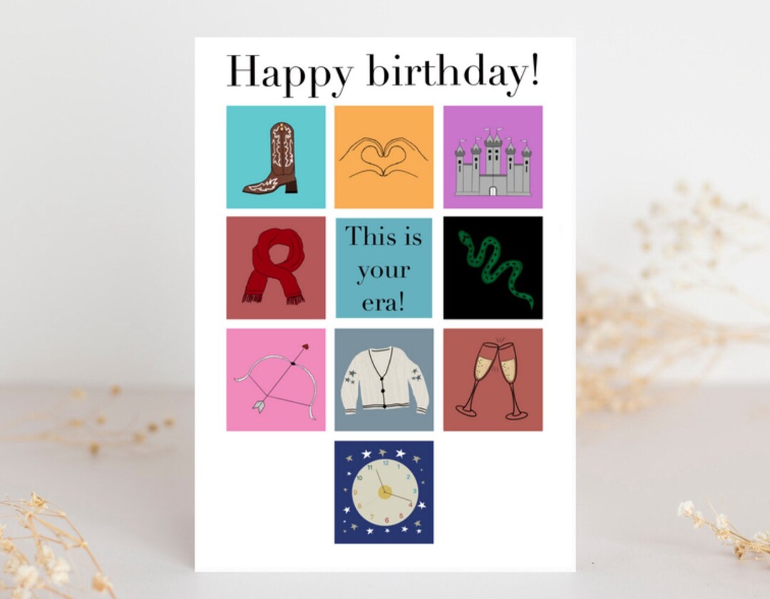 Taylor Swift Inspired Birthday Card, Digital Print, This is Your Era ...