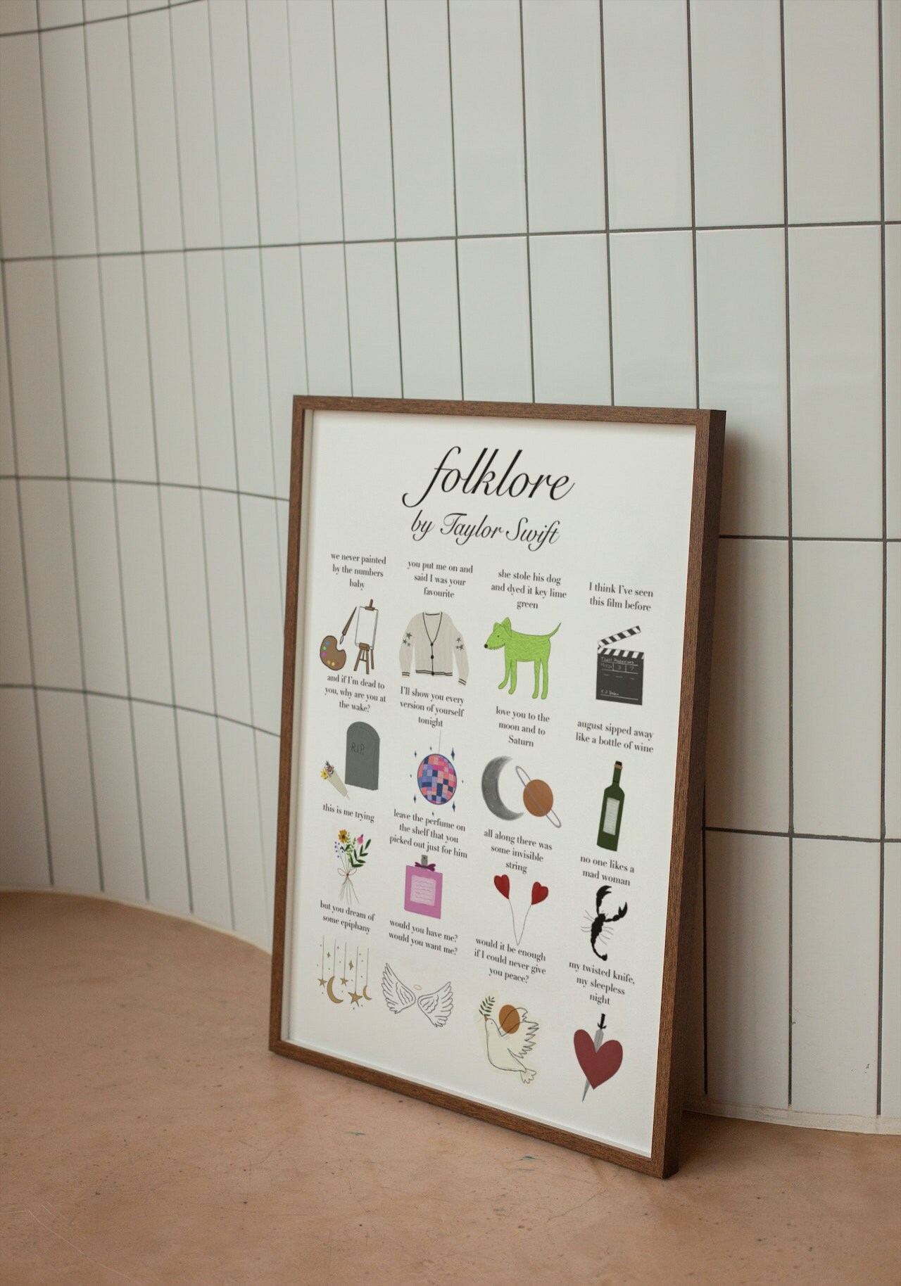 Folklore Tracklist, Taylor Swift Inspired Poster, Digital Print ...
