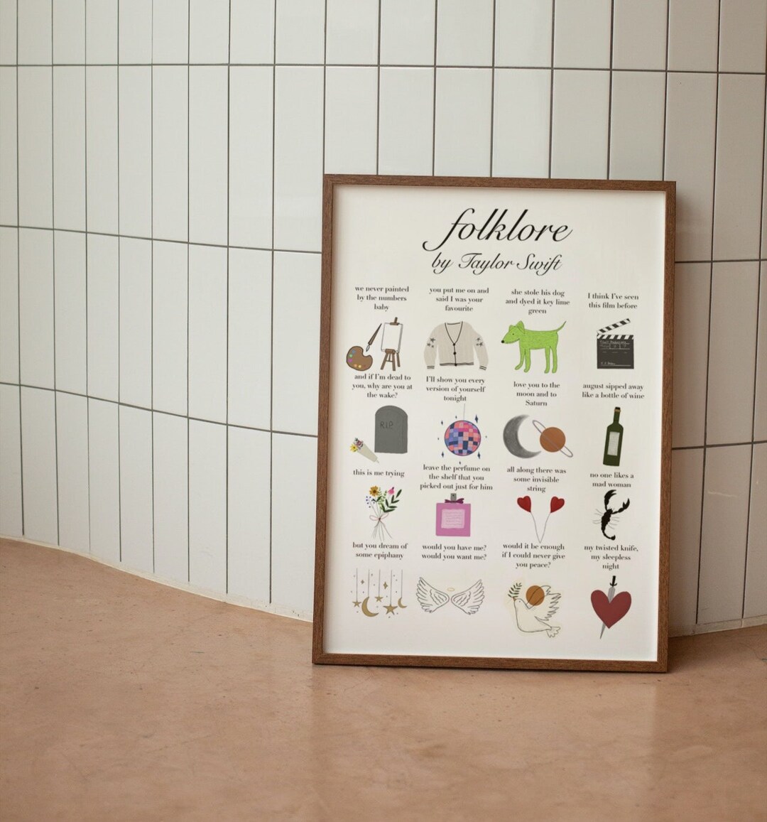 Folklore Tracklist, Taylor Swift Inspired Poster, Digital Print ...