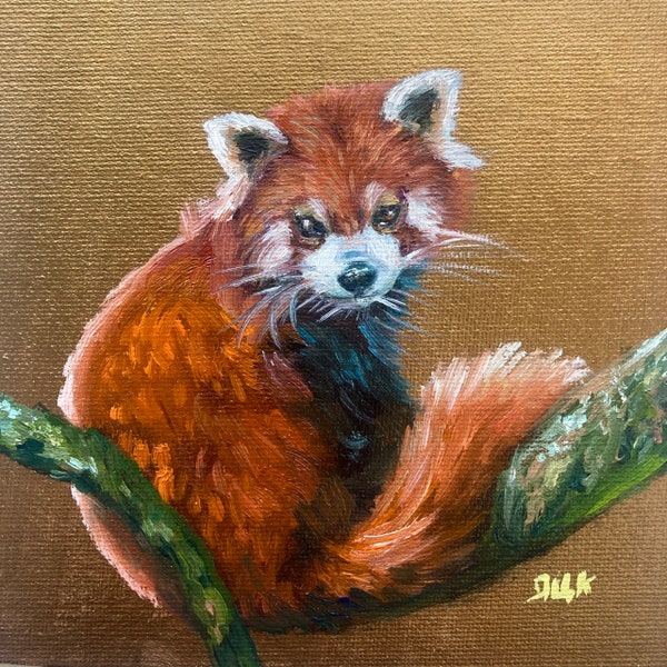 Red Panda Painting - Etsy
