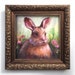 Framed Rabbit Oil Painting Original Flowers Small Bunny Landscape Gift ...