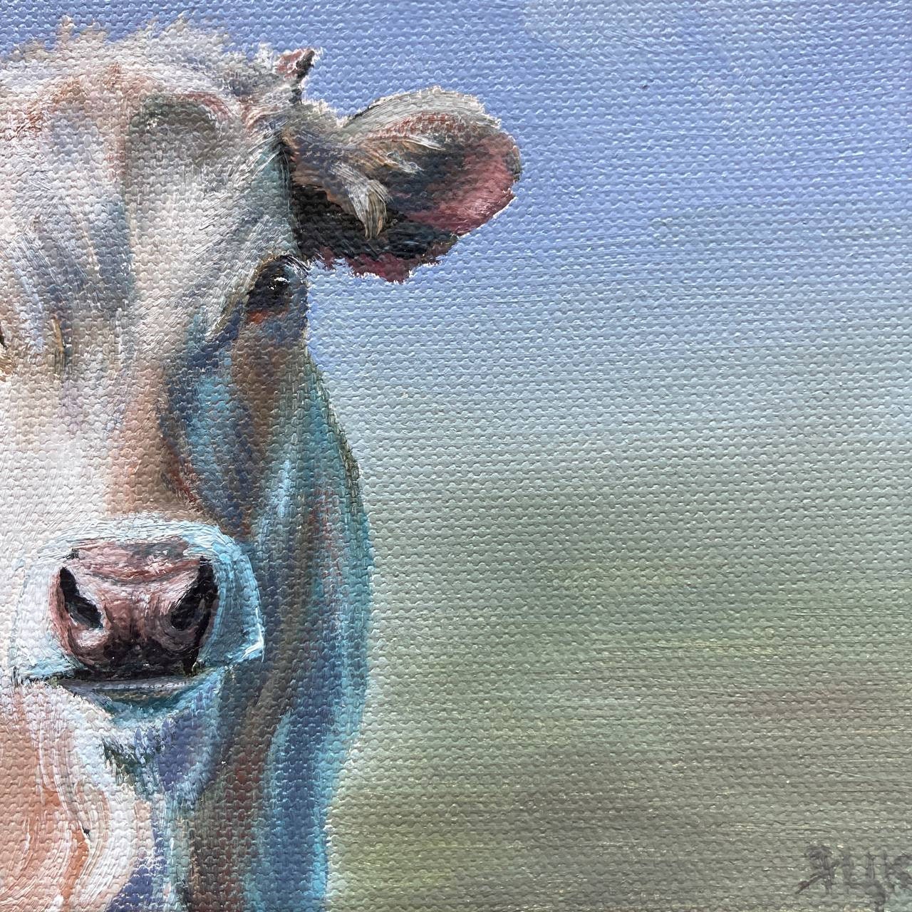 Cow Painting on Canvas, Original Canvas Art, Farm Animal Painting, Cow ...