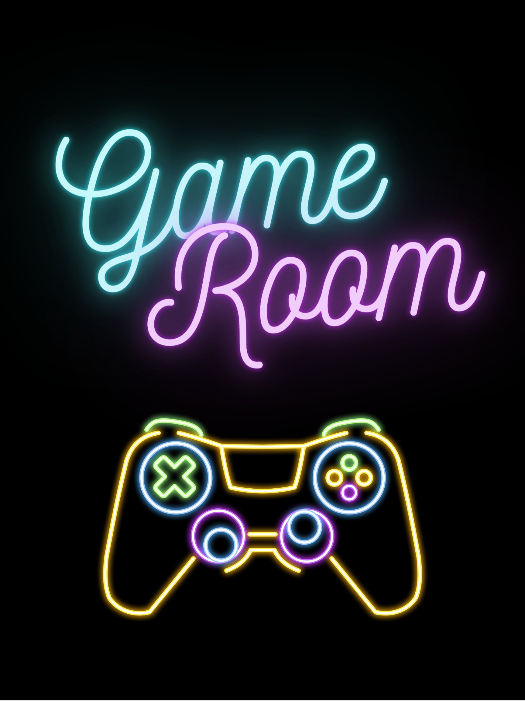 Game Room Poster - Neon Sign - Etsy