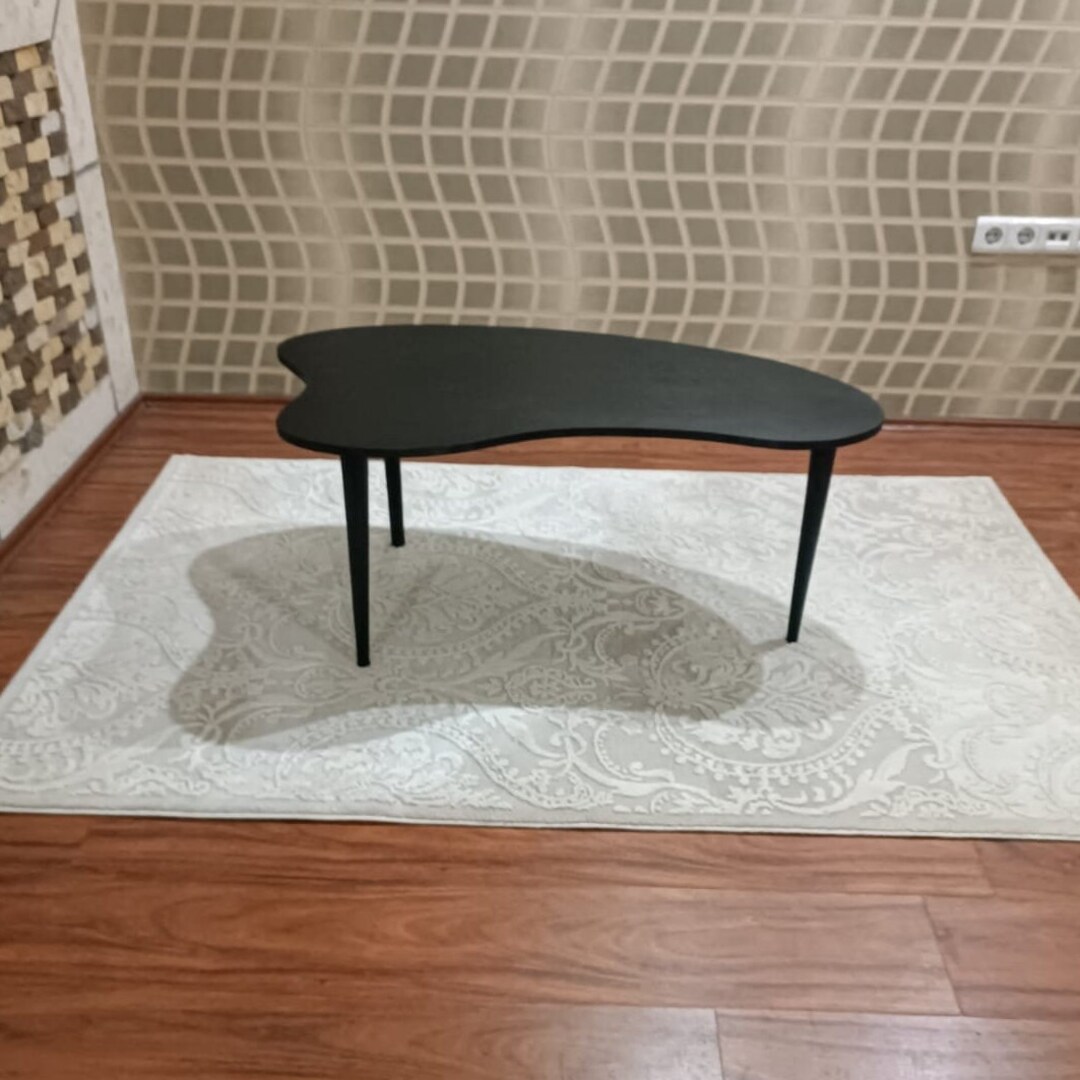 Live Edge Coffee Table, Funky Coffee Table, Curved Coffee Table, Mid ...