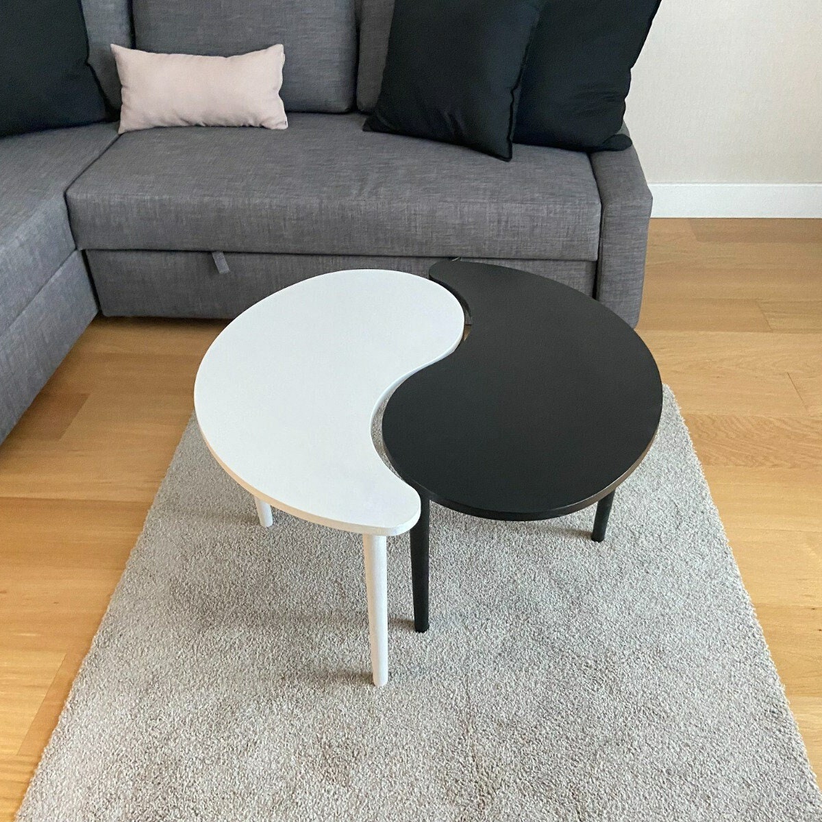 Wood Modern Coffee Table,ying Yang Table,tea Table, Comma Table, Double Table, Tea Table, Oval ...