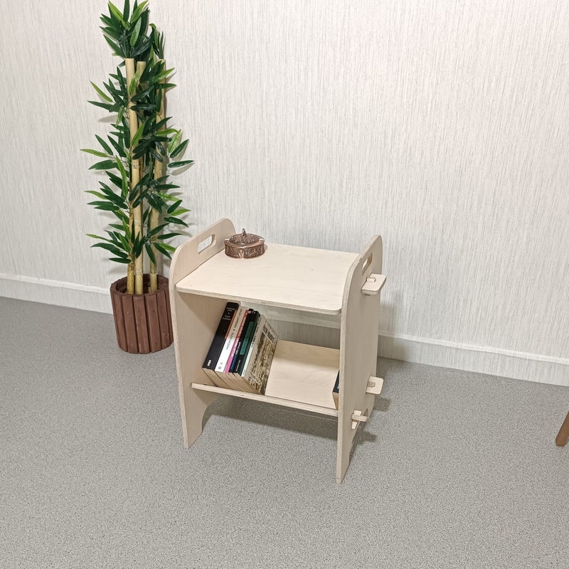 Wood Bookshelf Side Table - Etsy