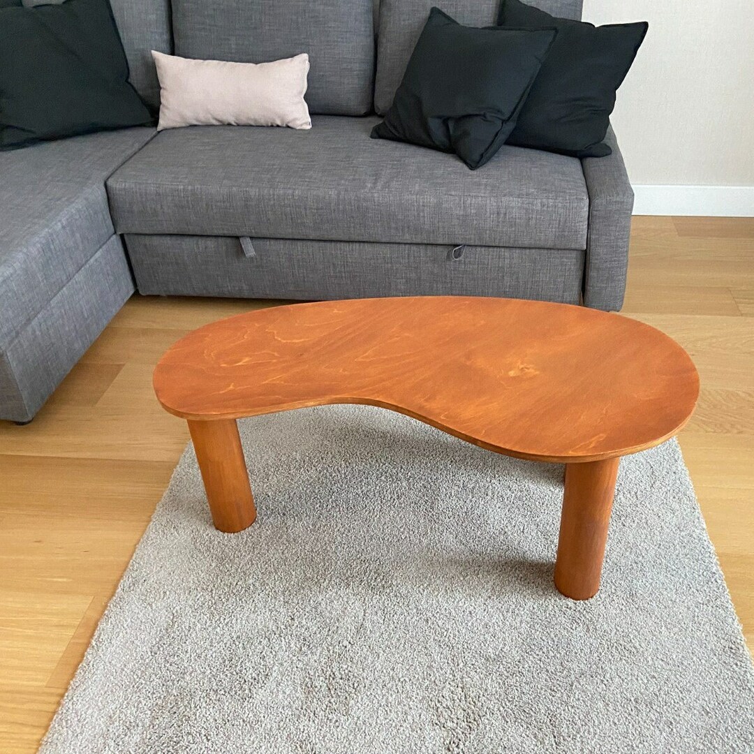 Kidney Coffee Table, Wood Modern Style Coffee Table, Scandinav Coffee ...