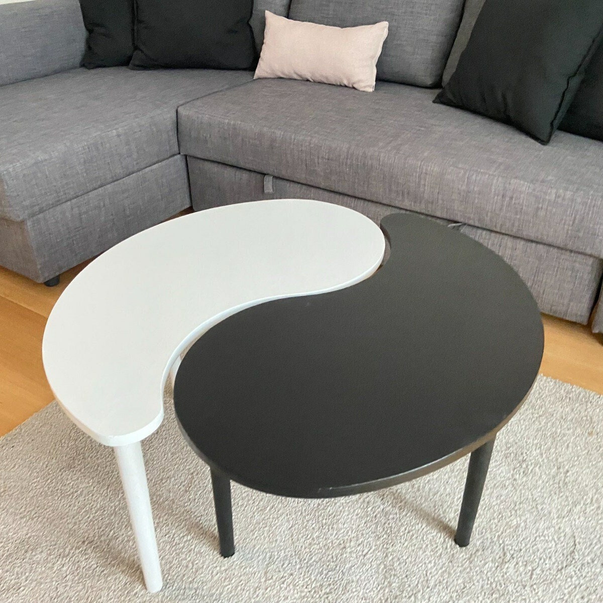 Wood Modern Coffee Table,ying Yang Table,tea Table, Comma Table, Double Table, Tea Table, Oval ...
