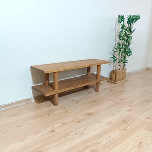 Handmade Solid Wood TV Stand, Media Console Table With Shelf - Etsy
