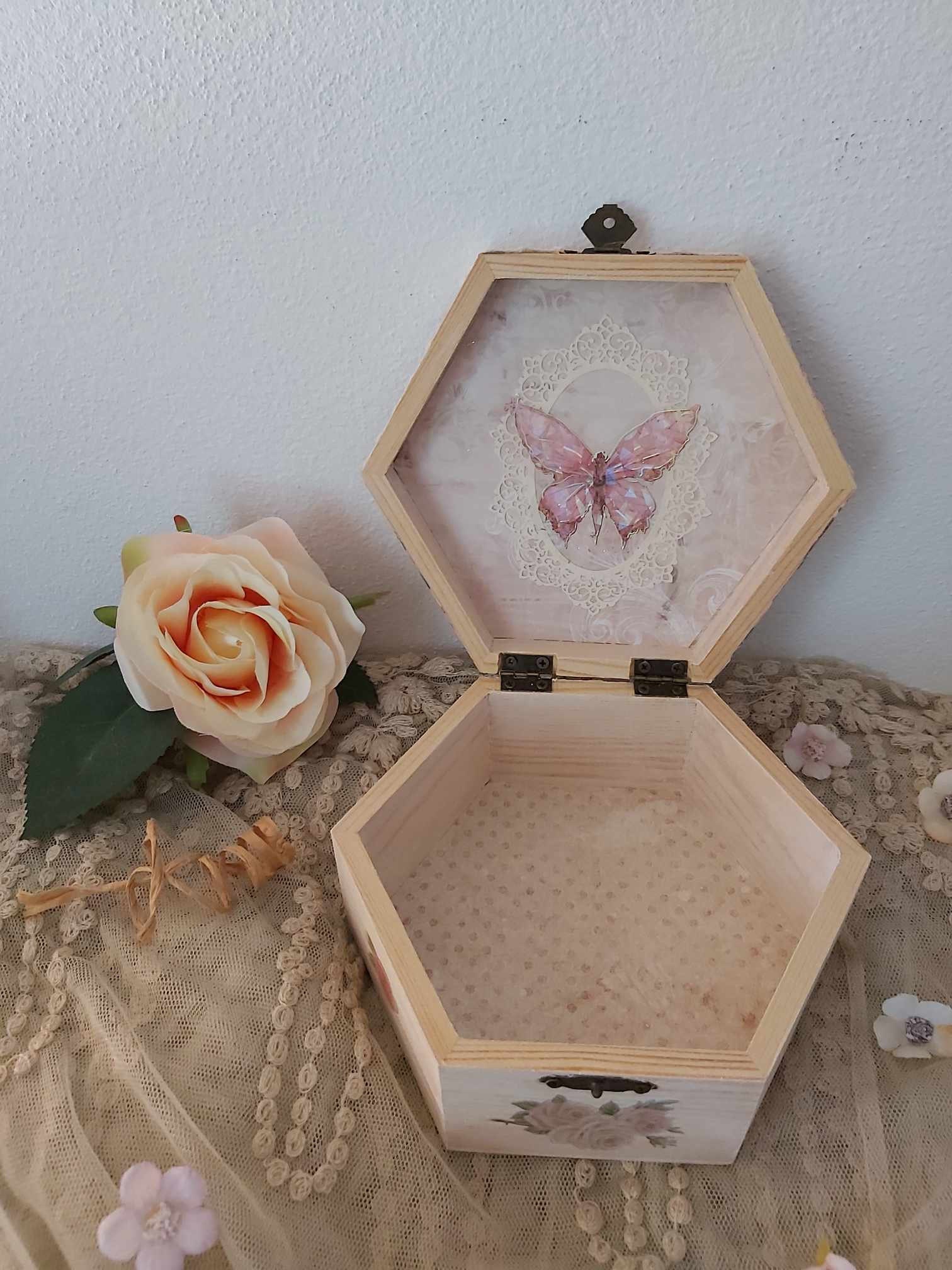 Decorated Wooden Box, Floral Box, Decorated Flower Box, Decoupaged ...