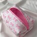 Quilted Pink Ribbon Pouch, Aesthetic Makeup Bag, Cute Coquette Cosmetic ...
