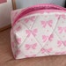 Quilted Pink Ribbon Pouch, Aesthetic Makeup Bag, Cute Coquette Cosmetic ...