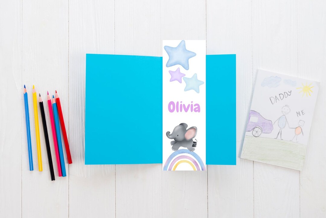 Cute Baby Elephant Bookmark/ Elephant Digital Printable Bookmarks ...