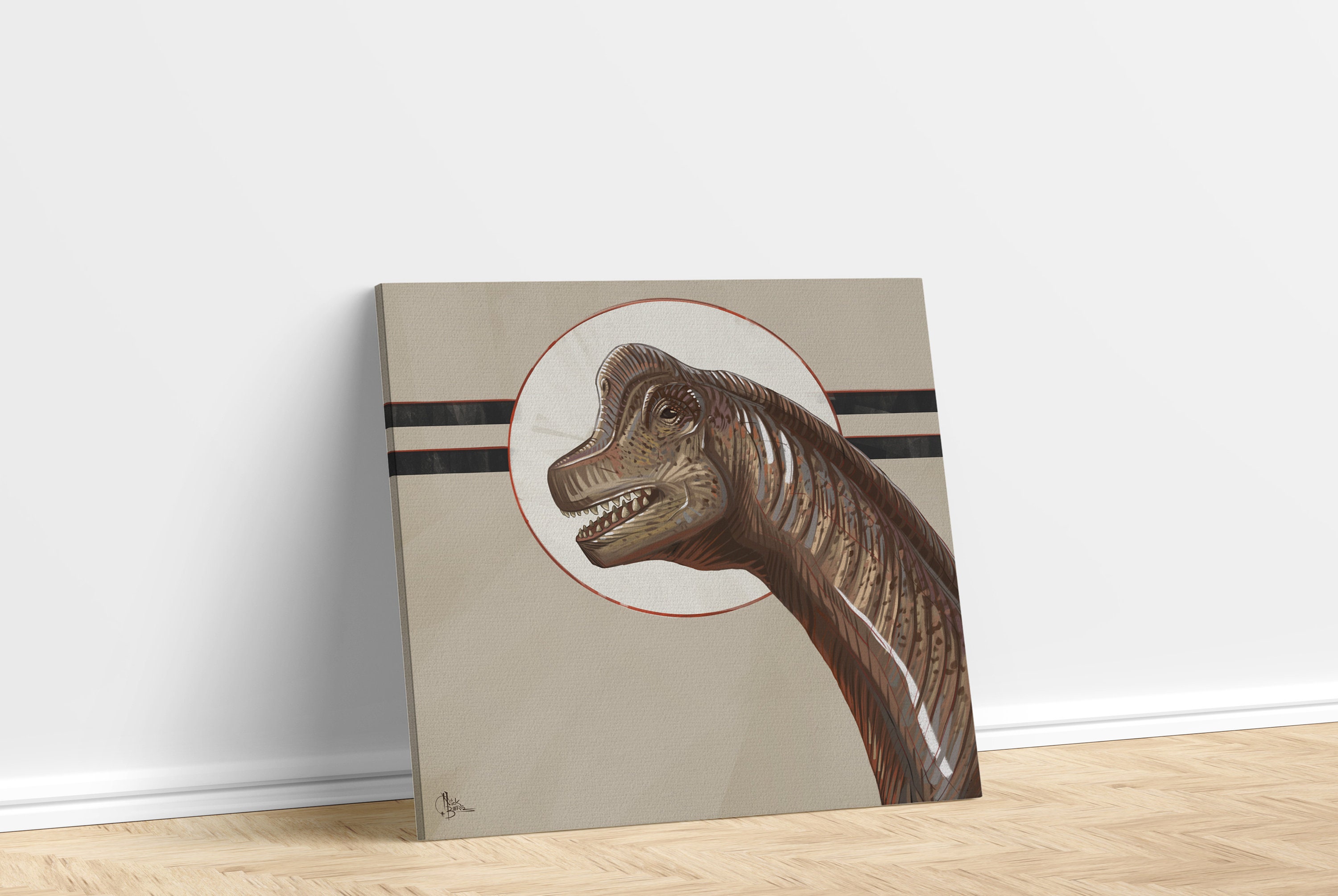 Brachiosaurus CANVAS - Brachiosaurus Printed Painting - Dinosaur Wall ...