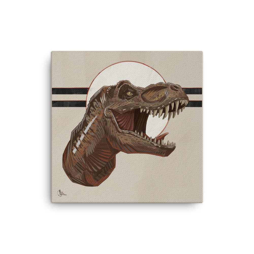 Tyrannosaurus Rex CANVAS - T Rex Printed Painting - Dinosaur Wall Art ...