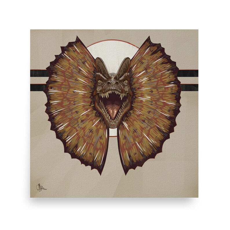 Dilophosaurus Print - Spitter Poster - Dinosaur Wall Art - Dinosaur ...