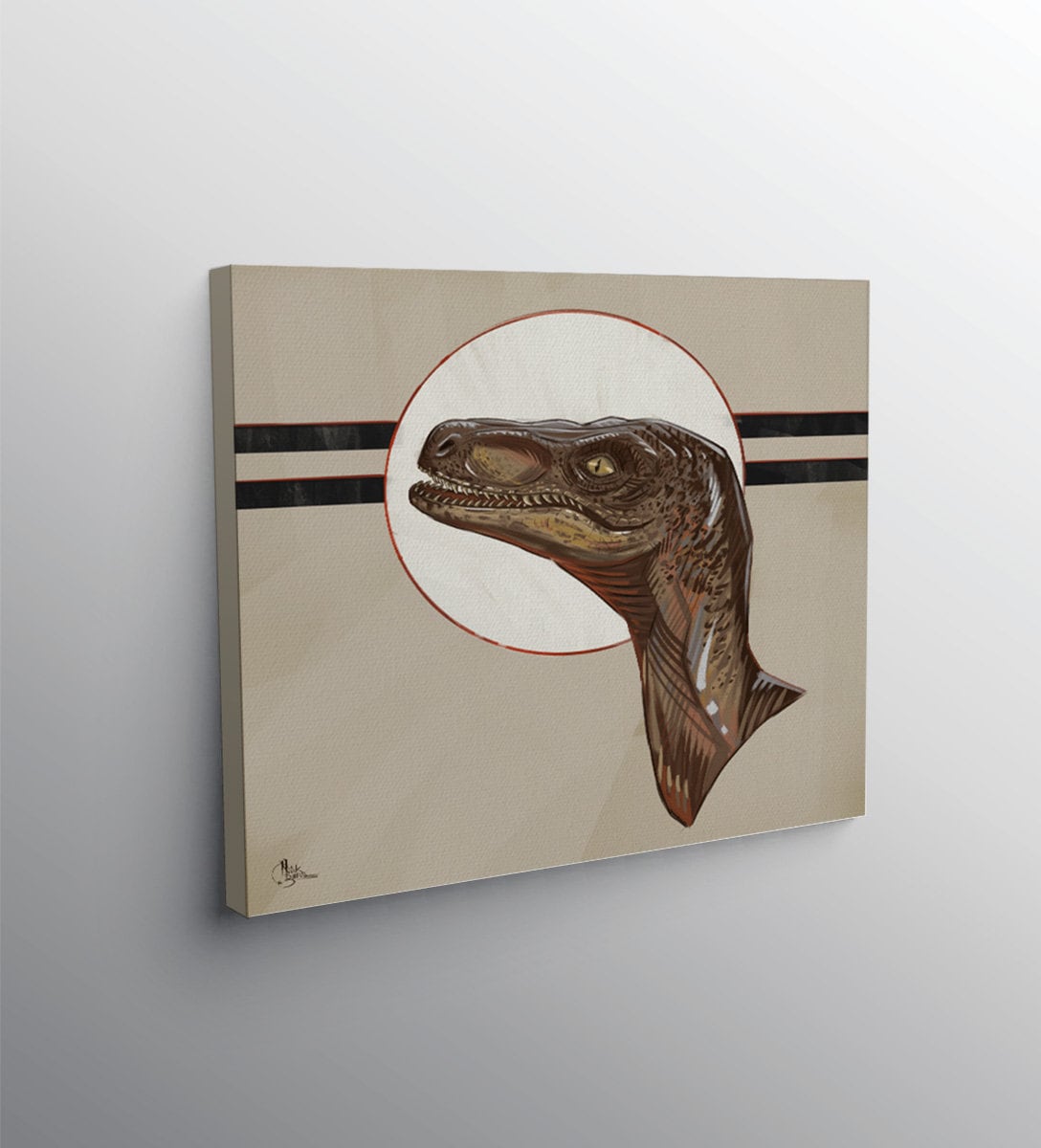 Velociraptor CANVAS - Raptor Printed Painting - Dinosaur Wall Art ...