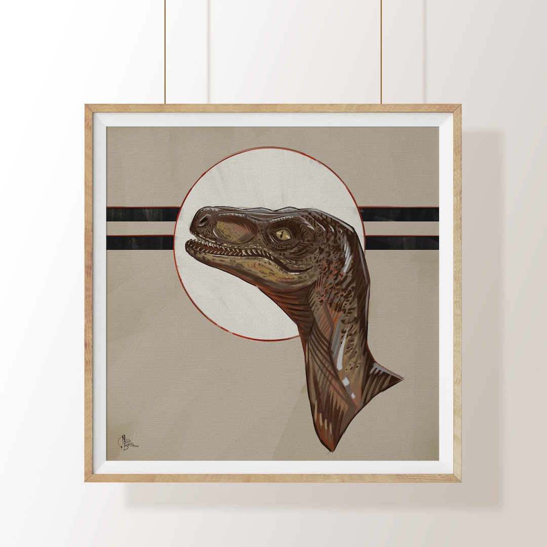 Velociraptor Print - Raptor Poster - Dinosaur Wall Art - Dinosaur ...