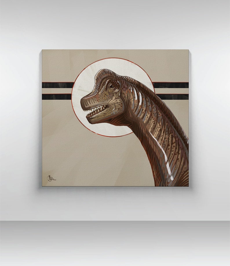 Brachiosaurus CANVAS - Brachiosaurus Printed Painting - Dinosaur Wall ...