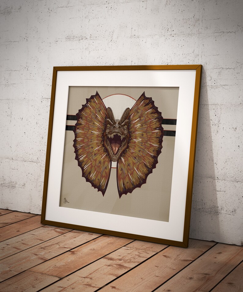 Dilophosaurus Print - Spitter Poster - Dinosaur Wall Art - Dinosaur ...