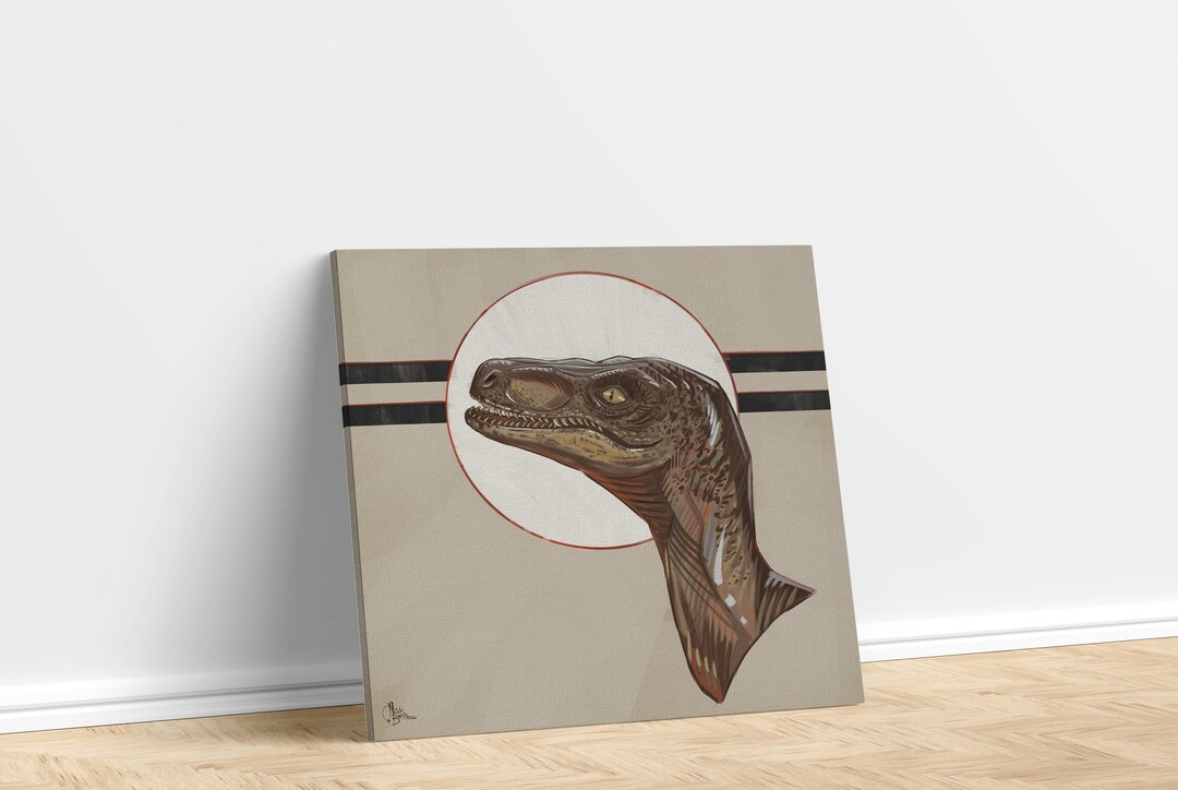 Velociraptor CANVAS - Raptor Printed Painting - Dinosaur Wall Art ...