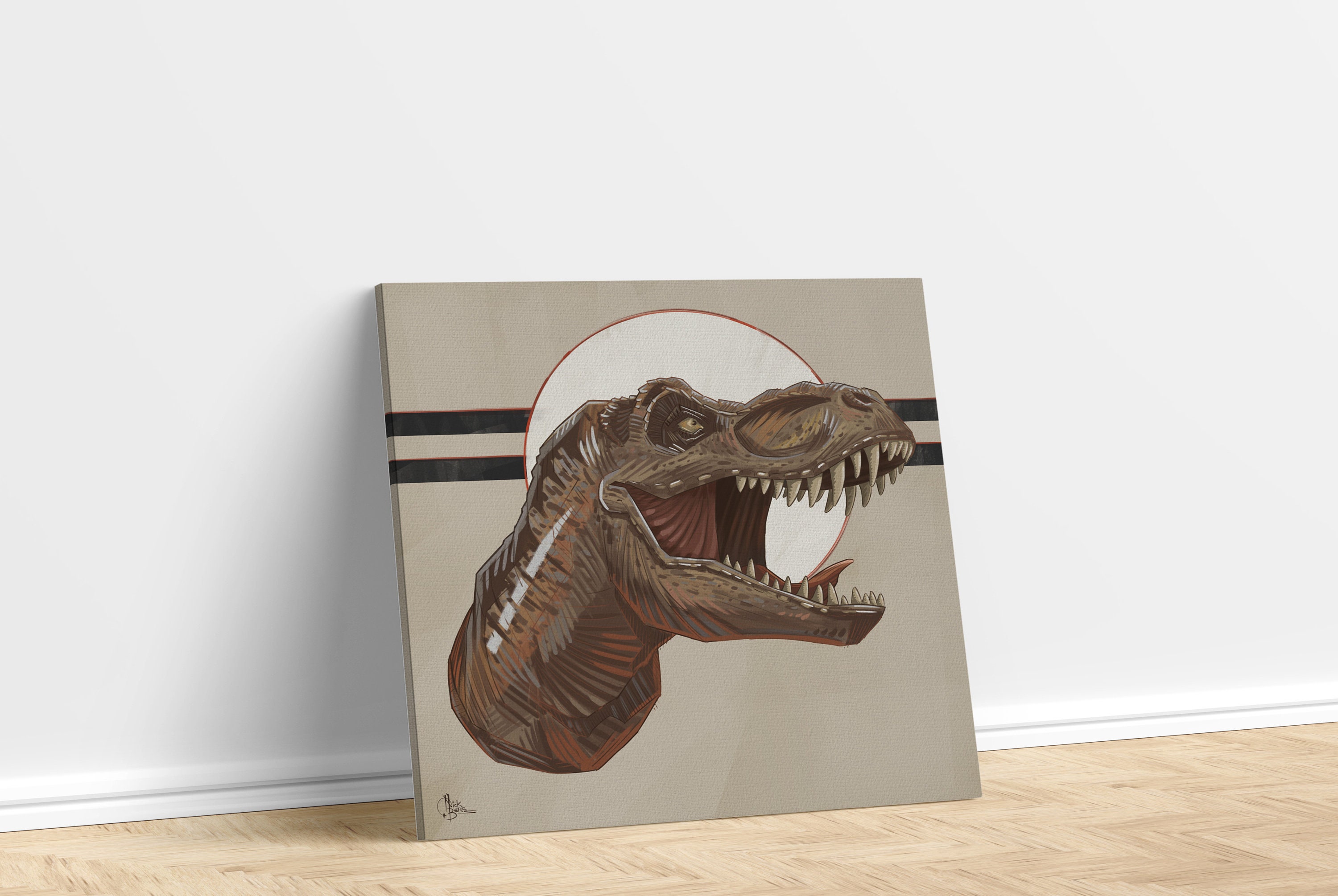 Tyrannosaurus Rex CANVAS - T Rex Printed Painting - Dinosaur Wall Art ...