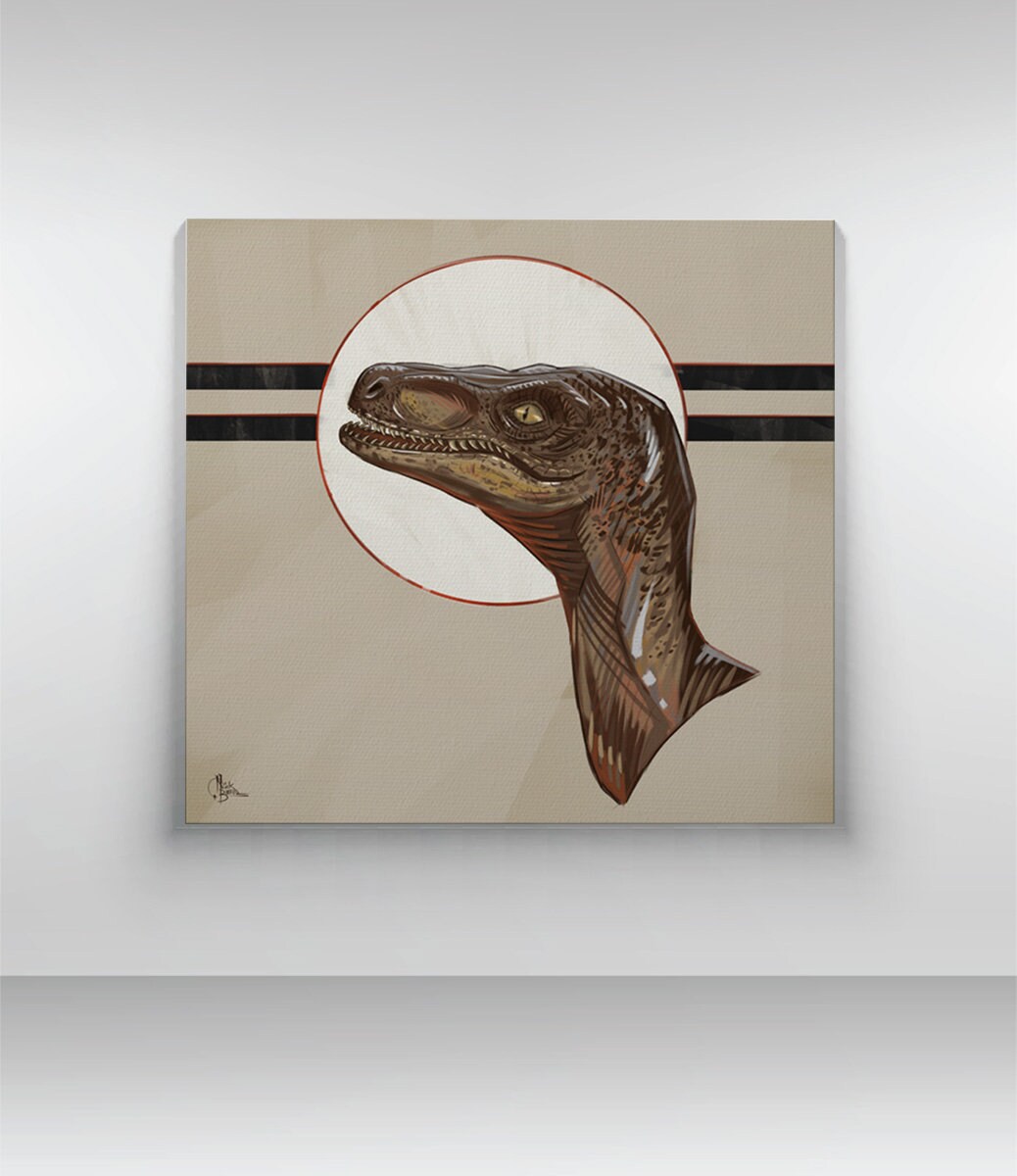 Velociraptor CANVAS - Raptor Printed Painting - Dinosaur Wall Art ...