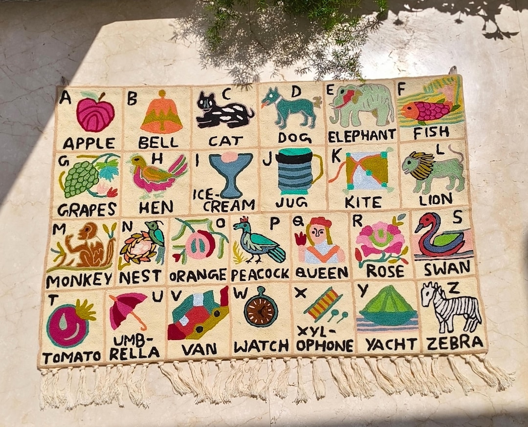 Handmade Alphabet Tapestry for Babies and Kids in Landscape Wall ...