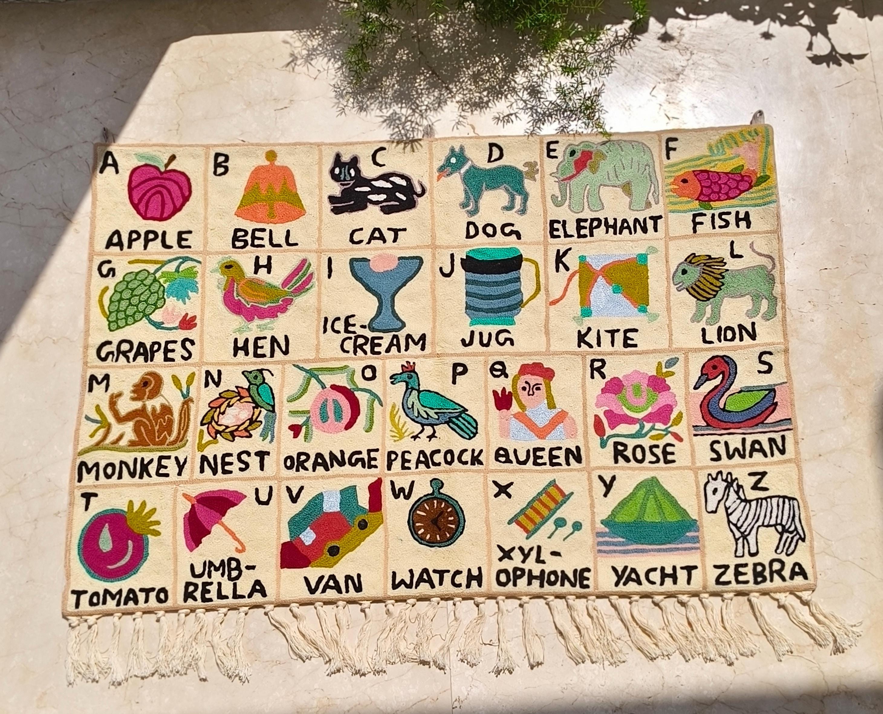 Handmade Alphabet Tapestry for Babies and Kids in Landscape Wall ...