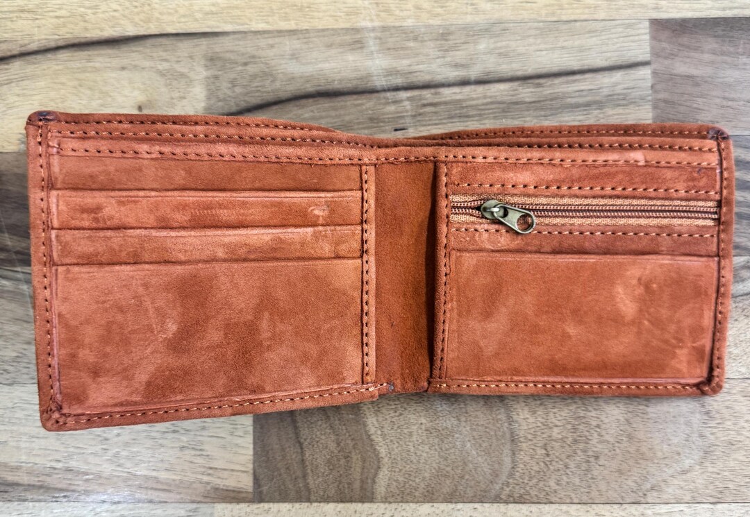 Suede Bi-fold Wallet | Slim Leather Wallet | Bi-fold Wallet | Leather ...
