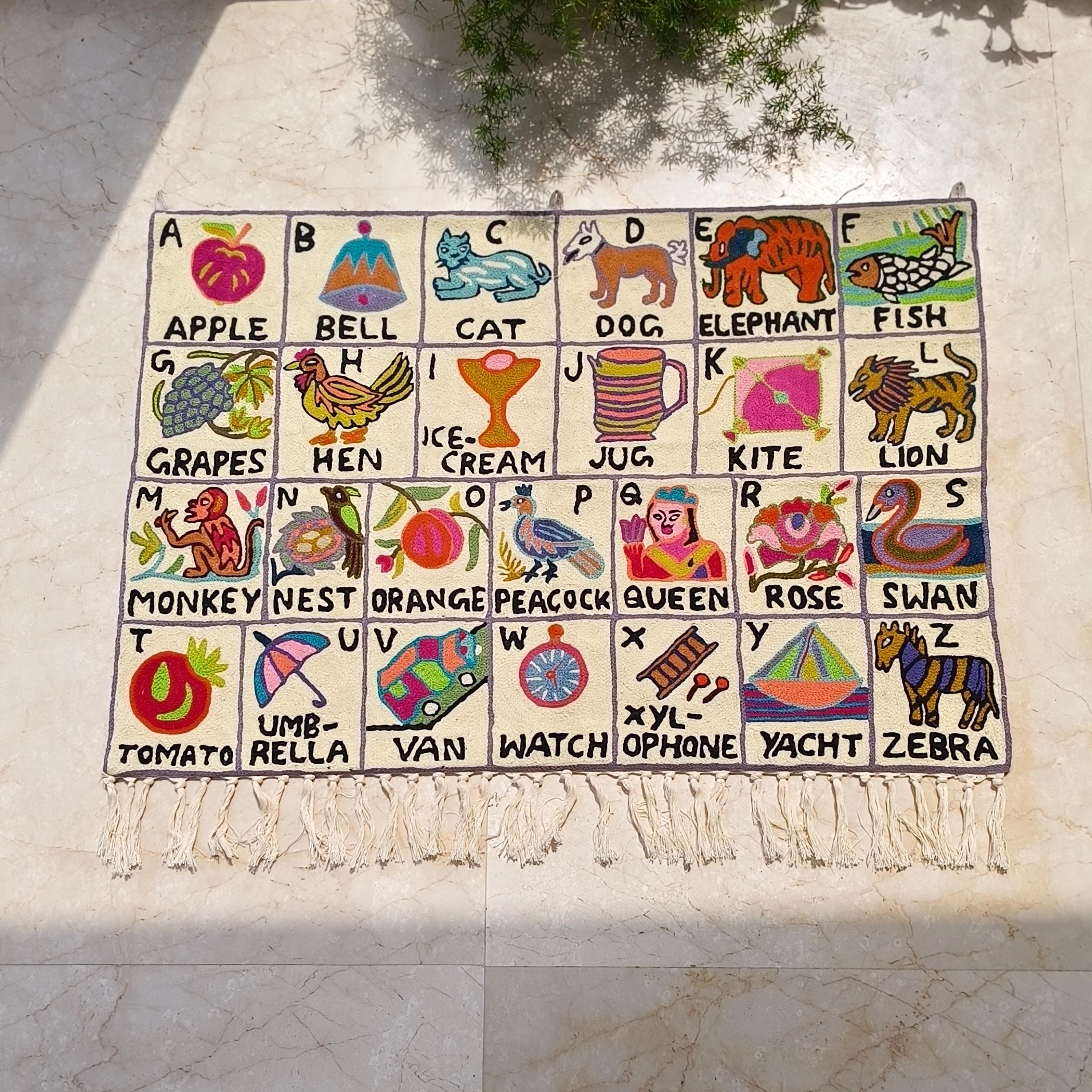 Handmade Alphabet Tapestry for Babies and Kids in Landscape Wall ...