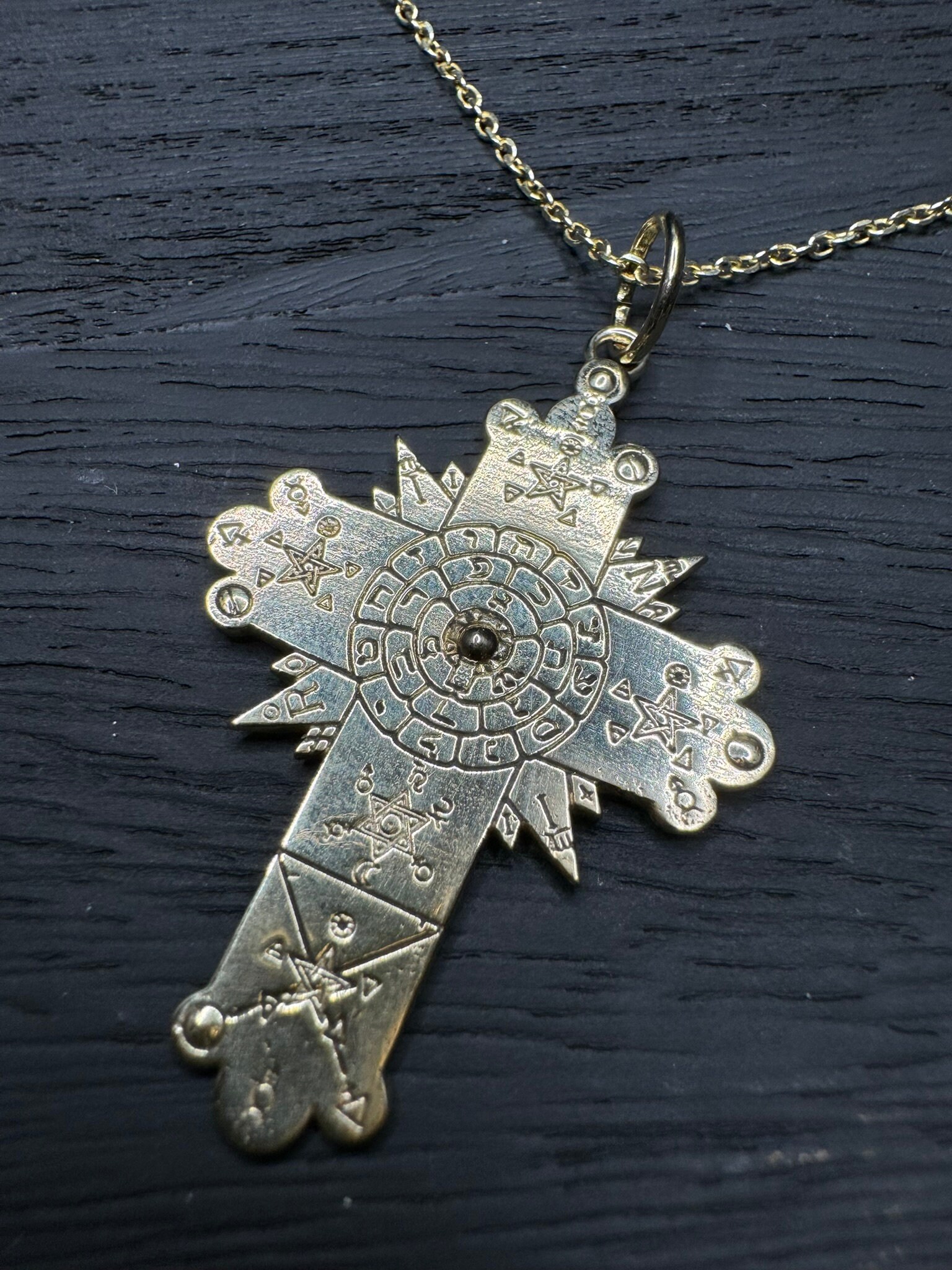 Rosy Cross Pendant in Bronze Hermetic Order of the Golden Dawn Version ...