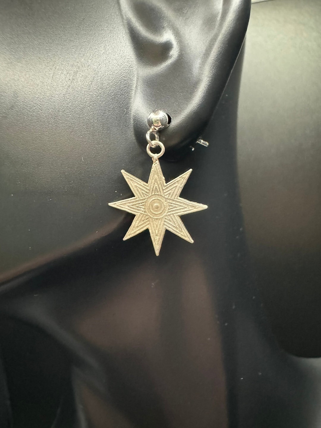 Star of Ishtar Loop-stud Earrings - Sterling Silver - Etsy