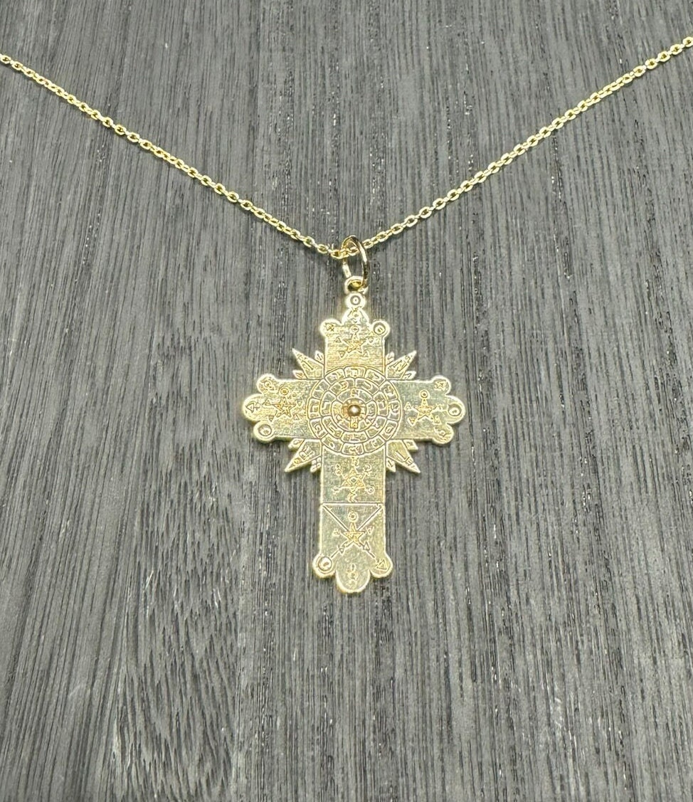 Rosy Cross Pendant in Bronze - Hermetic Order of the Golden Dawn ...