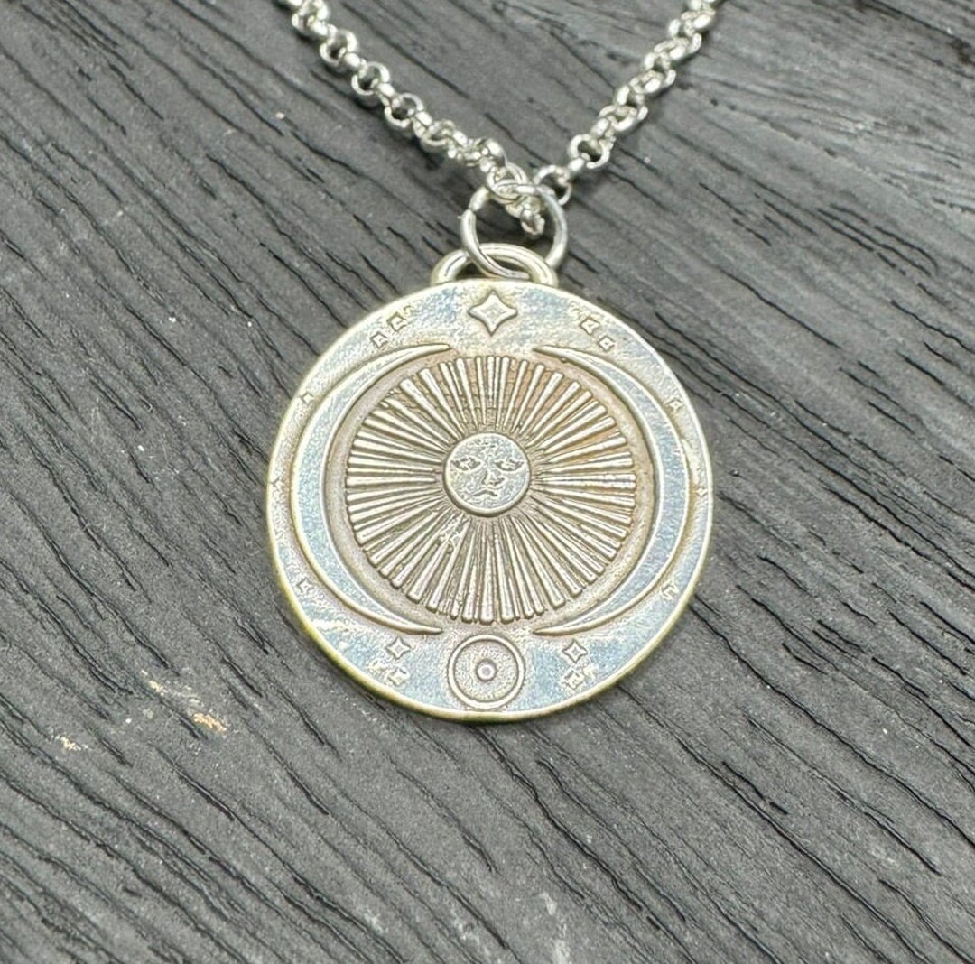 Celestial Eclipse Talisman Pendant - Sterling Silver - Etsy