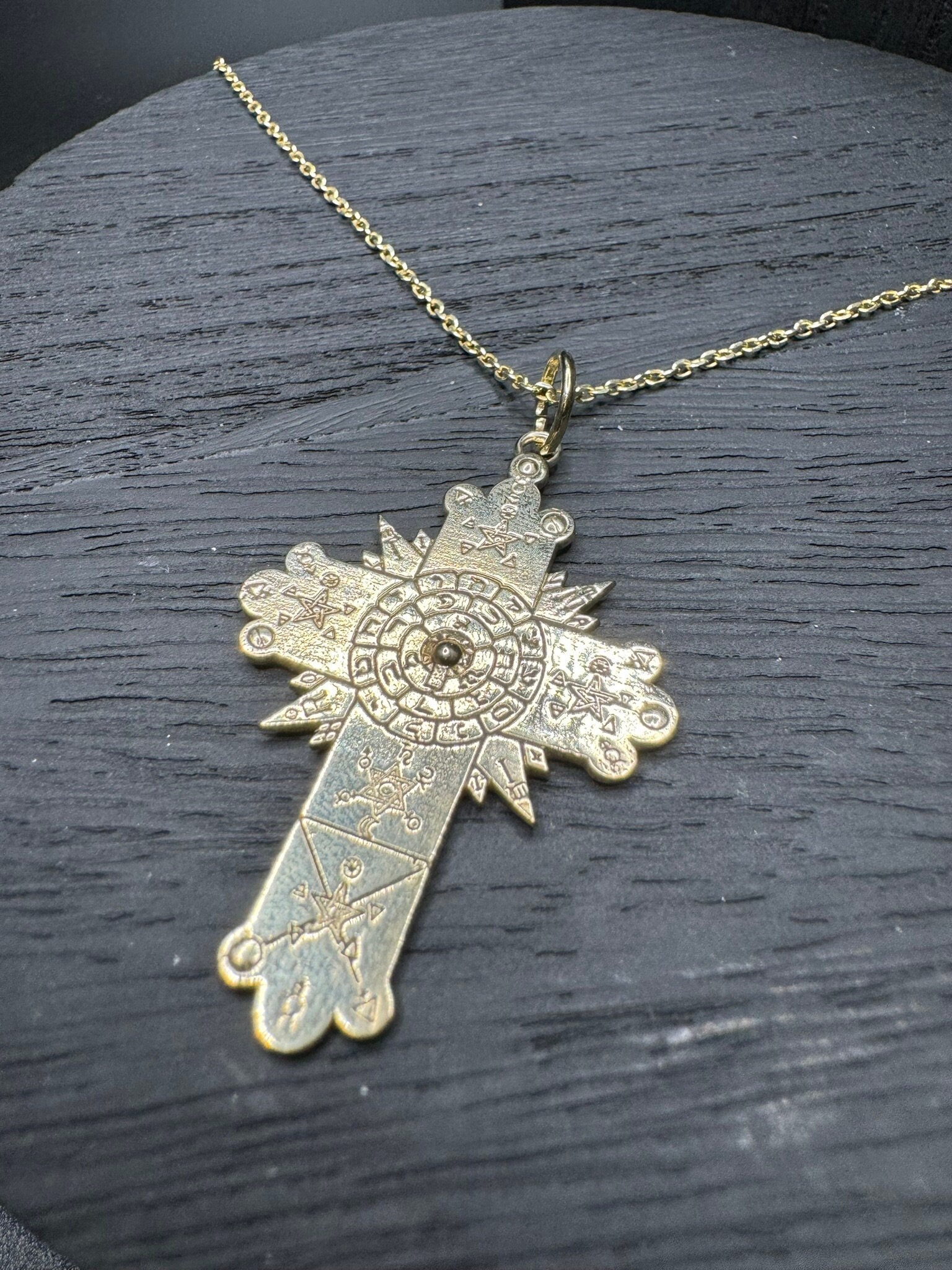 Rosy Cross Pendant in Bronze Hermetic Order of the Golden Dawn Version ...