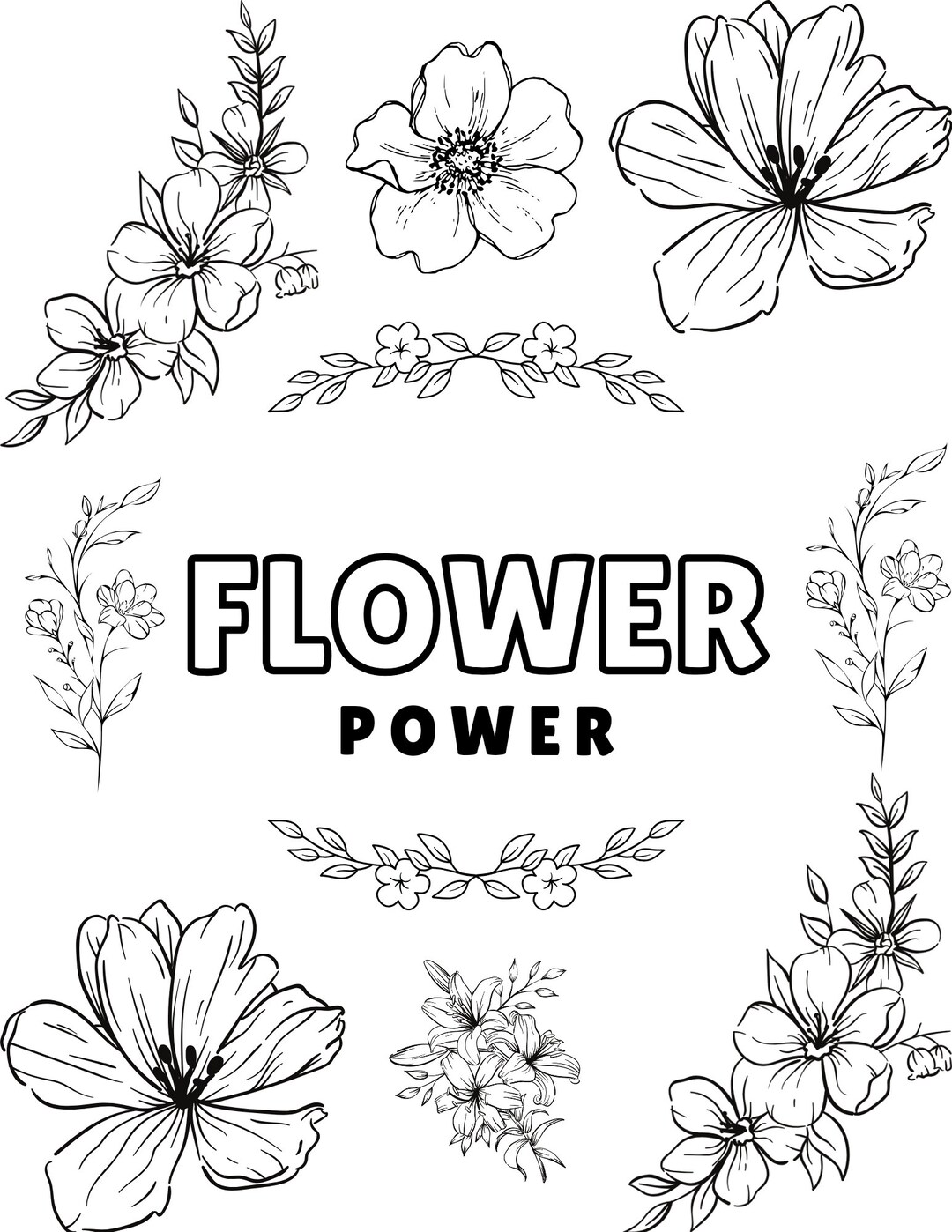 26 Flower Color Pages - Etsy