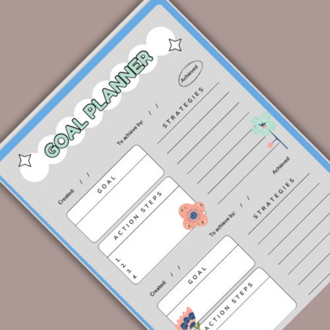 Printable Goal Planner - Digital Download - Etsy