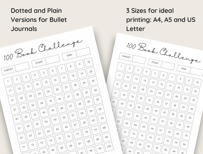 100 Book Challenge Printable PDF | Book Rating | Reading Tracker Log ...