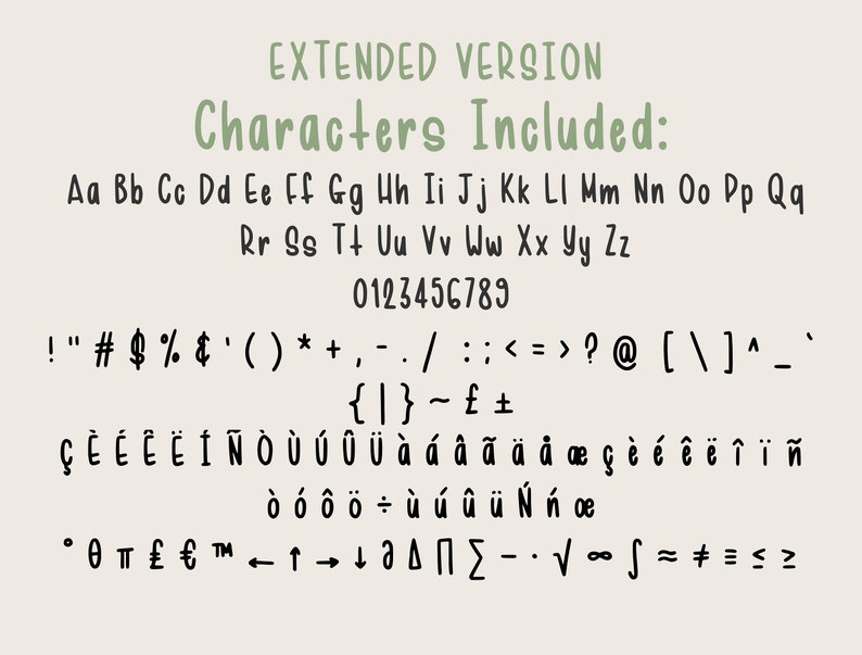 Skinny Handwriting Font Extended Cute Neat Handwriting OTF TTF ...