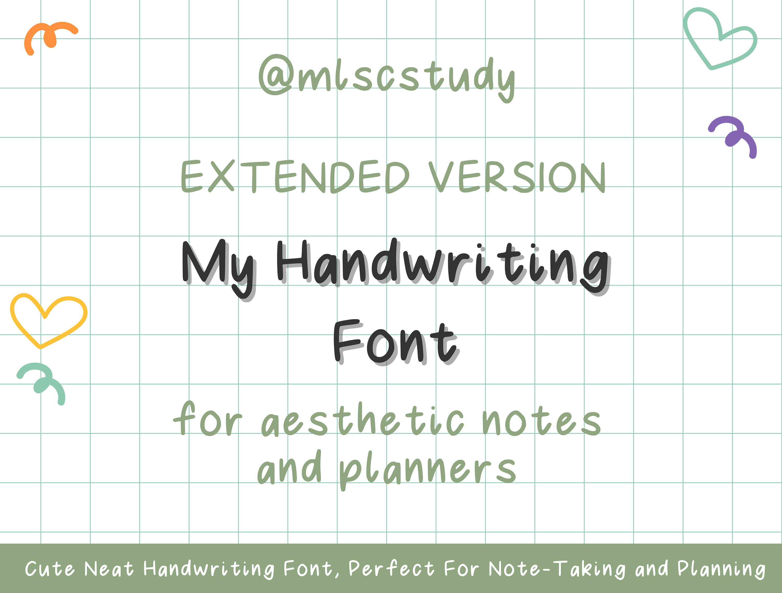 My Handwriting Font Extended Cute Neat Handwriting OTF TTF Goodnotes ...