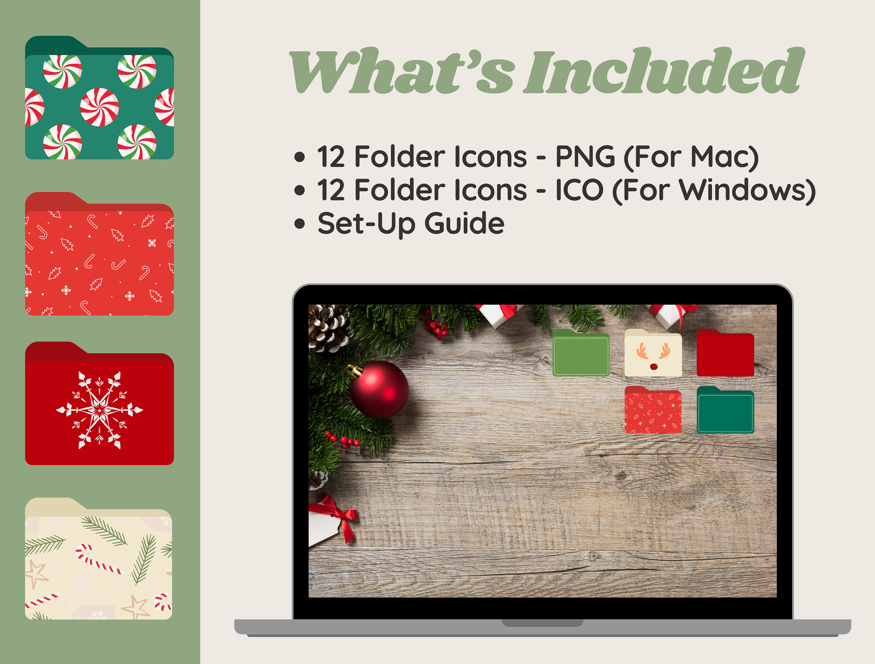 12 Christmas Desktop Folder Icons Winter Aesthetic - Etsy
