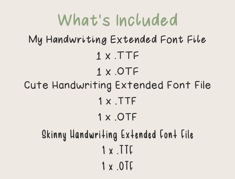 Handwriting Font Bundle Extended | Cute Neat Handwriting | OTF TTF ...